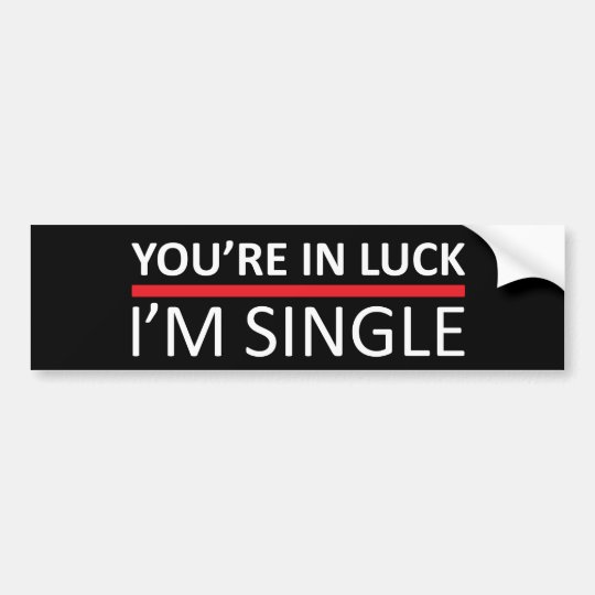 You're In Luck - I'm Single Bumper Sticker | Zazzle.com