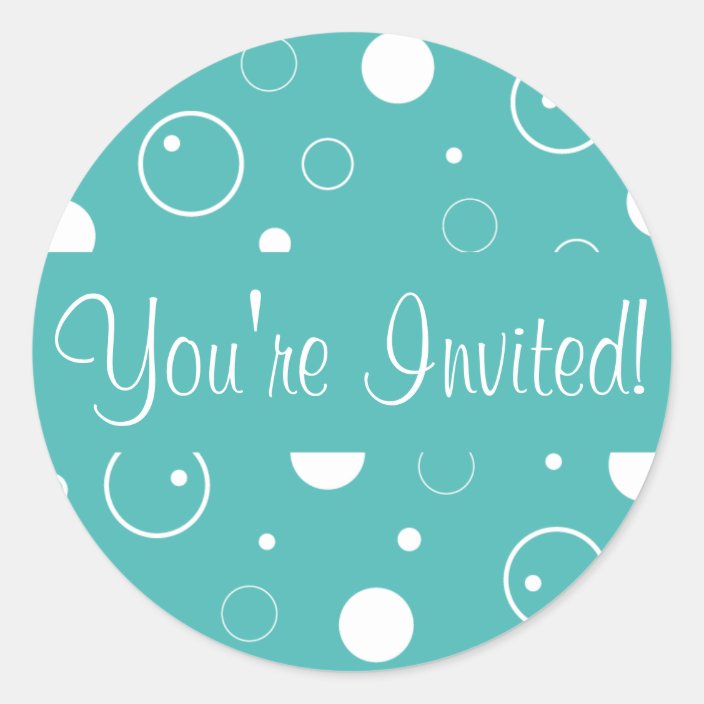 You're Invited Bubbles Envelope Sticker Seal | Zazzle.com