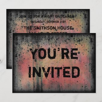 You're Invited Colorful Grunge Halloween Party Invitation | Zazzle