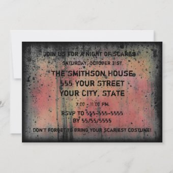 You're Invited Colorful Grunge Halloween Party Invitation | Zazzle