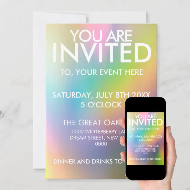 You're Invited Colorful Modern and Simple Invitation | Zazzle