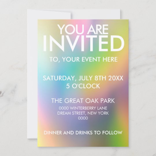 You're Invited Colorful Modern and Simple Invitation | Zazzle.com