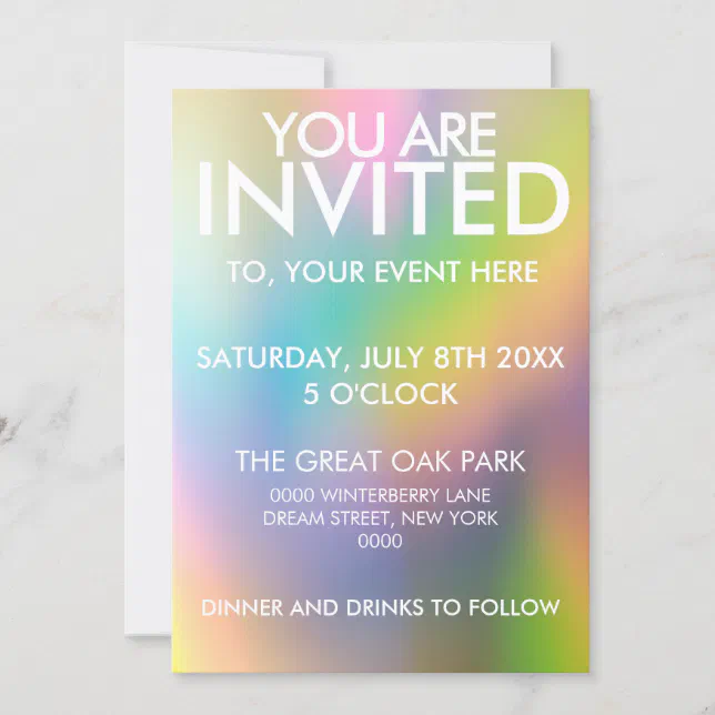 You're Invited Colorful Modern and Simple Invitation | Zazzle