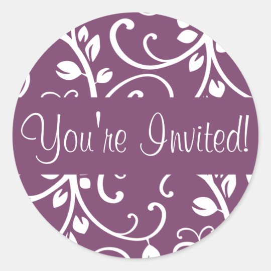 You're Invited Floral Vine Envelope Sticker Seal | Zazzle.com