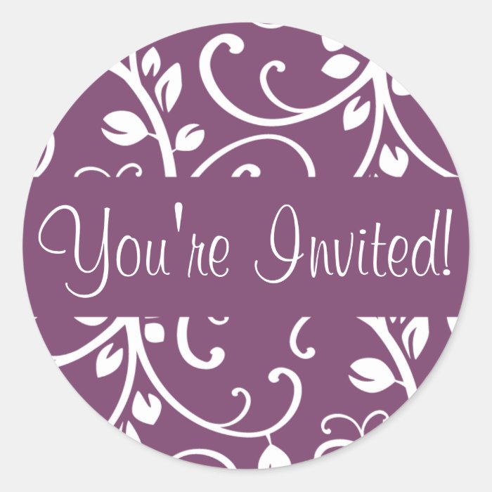 You're Invited Floral Vine Envelope Sticker Seal | Zazzle