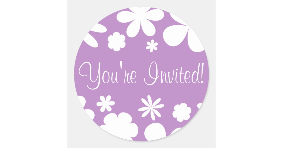 You're Invited Flower Power Envelope Sticker Seal | Zazzle