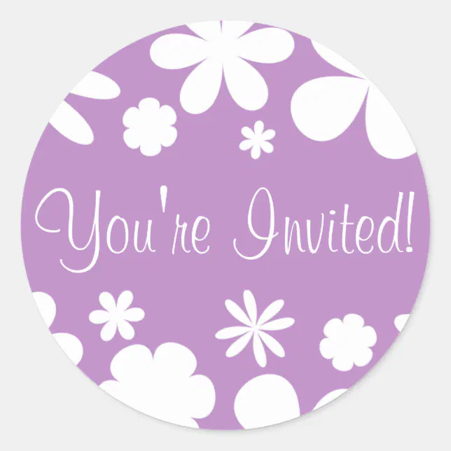 You're Invited Flower Power Envelope Sticker Seal | Zazzle