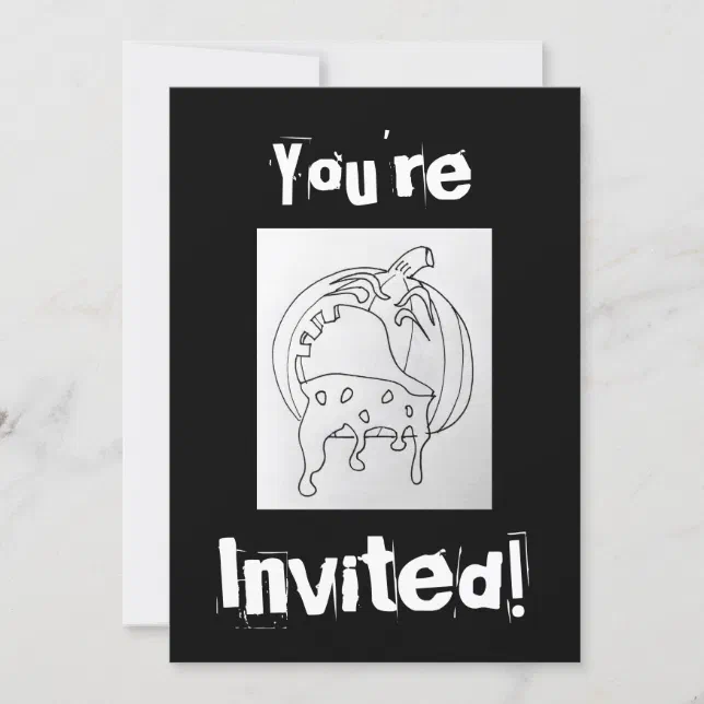 You're Invited Happy Halloween Sick Jack O'Lantern Invitation | Zazzle