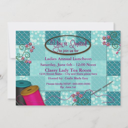 YOU'RE INVITED - INVITATION - SEWING/QUILTING ETC. | Zazzle