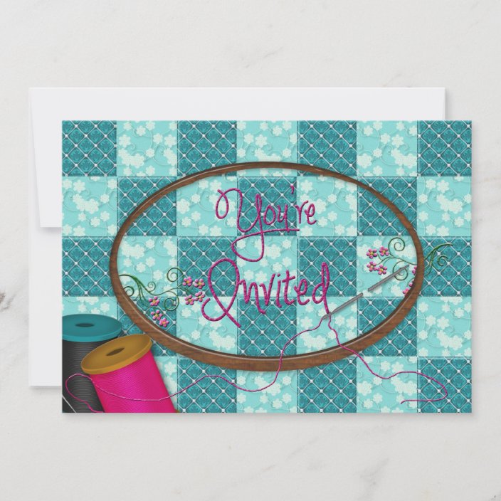 YOU'RE INVITED - INVITATION - SEWING/QUILTING ETC. | Zazzle.com