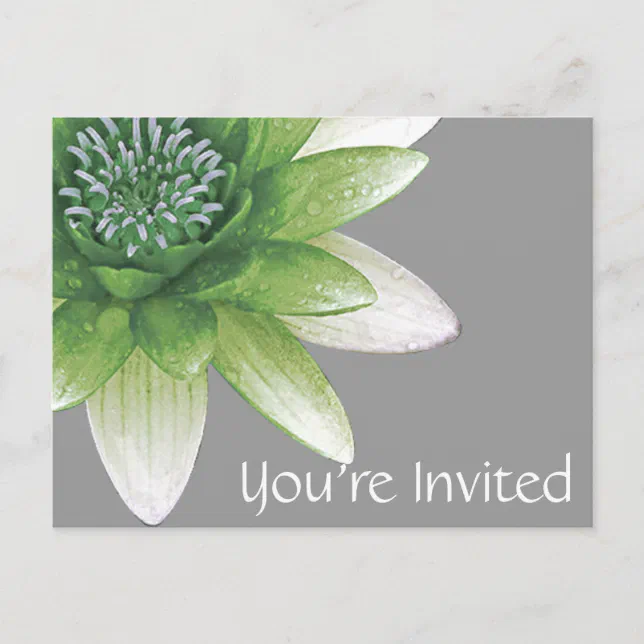 You're Invited | Peace l Beautiful Green Lotus Invitation Postcard | Zazzle