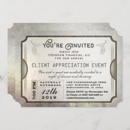 You're Invited Sophisticate Ticket Corporate Event Invitation | Zazzle