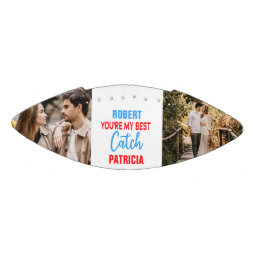 You're My Best Catch Custom 2 Photo Couple Names F Football | Zazzle