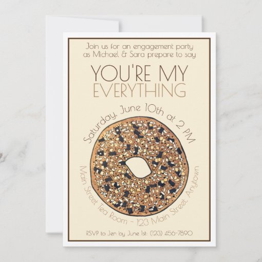 You're My Everything Bagel Wedding Engagement Invitation | Zazzle