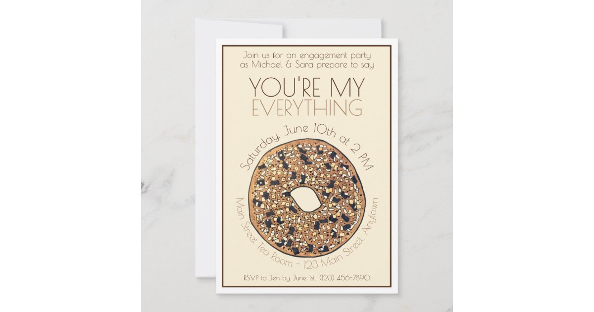You're My Everything Bagel Wedding Engagement Invitation | Zazzle