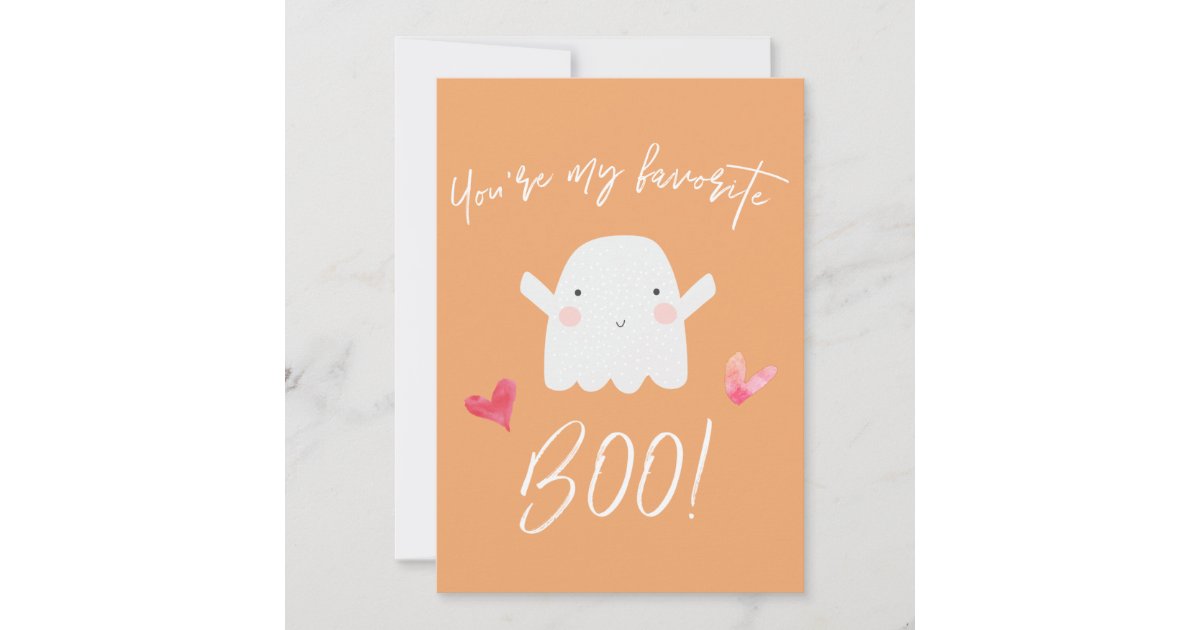 "You're my favorite Boo!" Cute Halloween Ghost Holiday Card | Zazzle