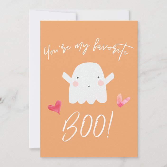 "You're my favorite Boo!" Cute Halloween Ghost Holiday Card | Zazzle.com
