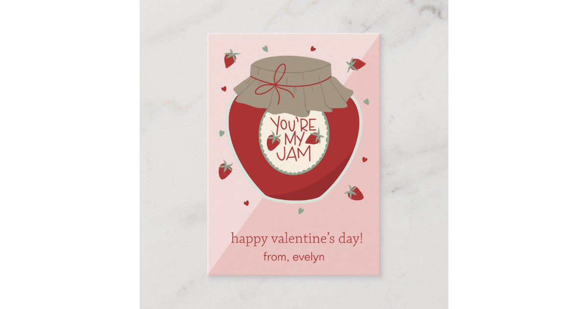 You're My Jam Classroom Valentine Card | Zazzle