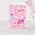 YOURE MY JAM Cute Jars Illustration Valentines Day Card | Zazzle