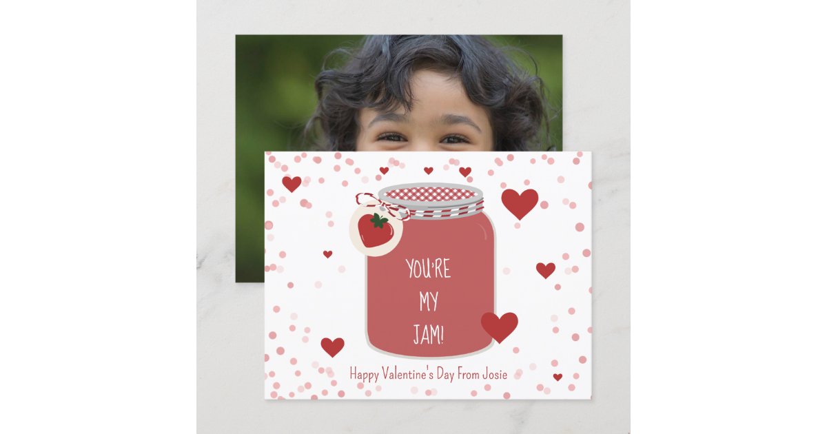 You're My Jam Strawberry Valentine's Day Photo Postcard | Zazzle