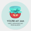 You're My Jam Valentine, Kids School Classroom Classic Round Sticker ...
