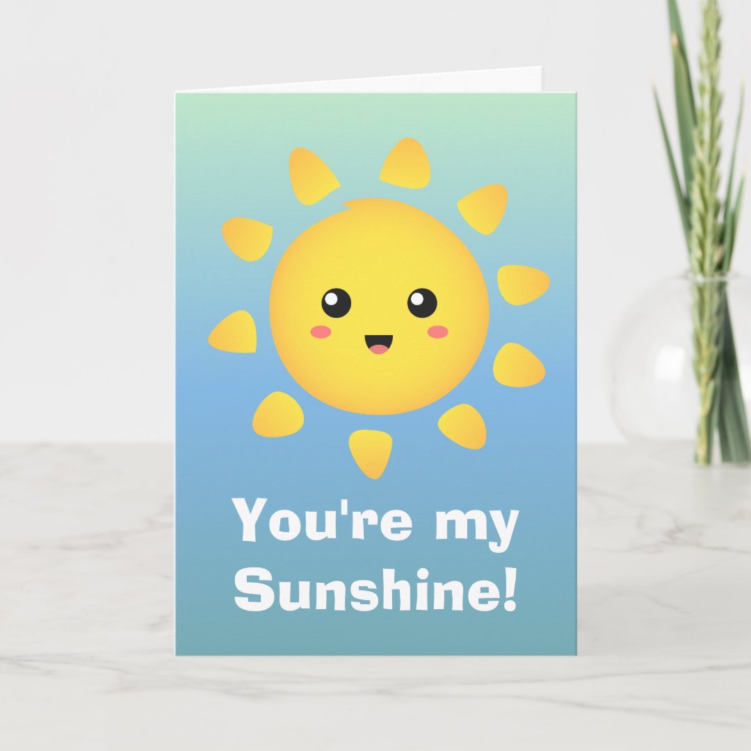 You're my Sunshine! Happy Sun Cartoon Thank You Card | Zazzle