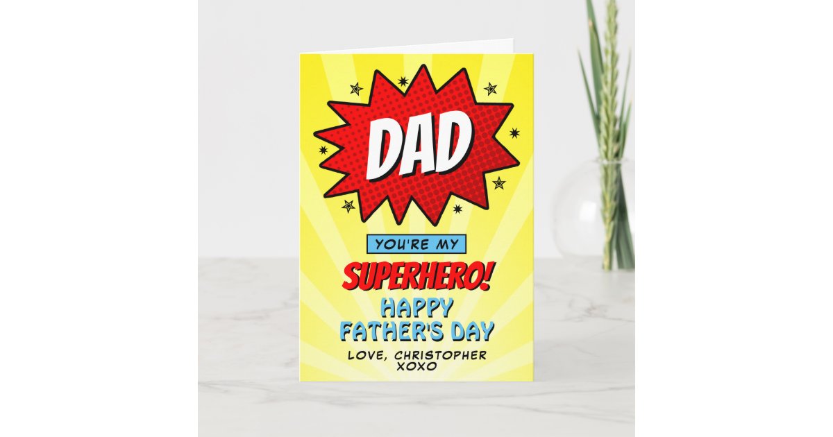 You're My Superhero Dad Father's Day Photo Card | Zazzle