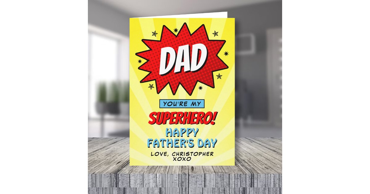 You're My Superhero Dad Father's Day Photo Card | Zazzle