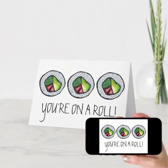 You're on a Roll Congrats Sushi California Roll Card | Zazzle
