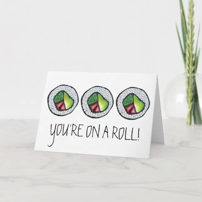 You're on a Roll Congrats Sushi California Roll Card | Zazzle