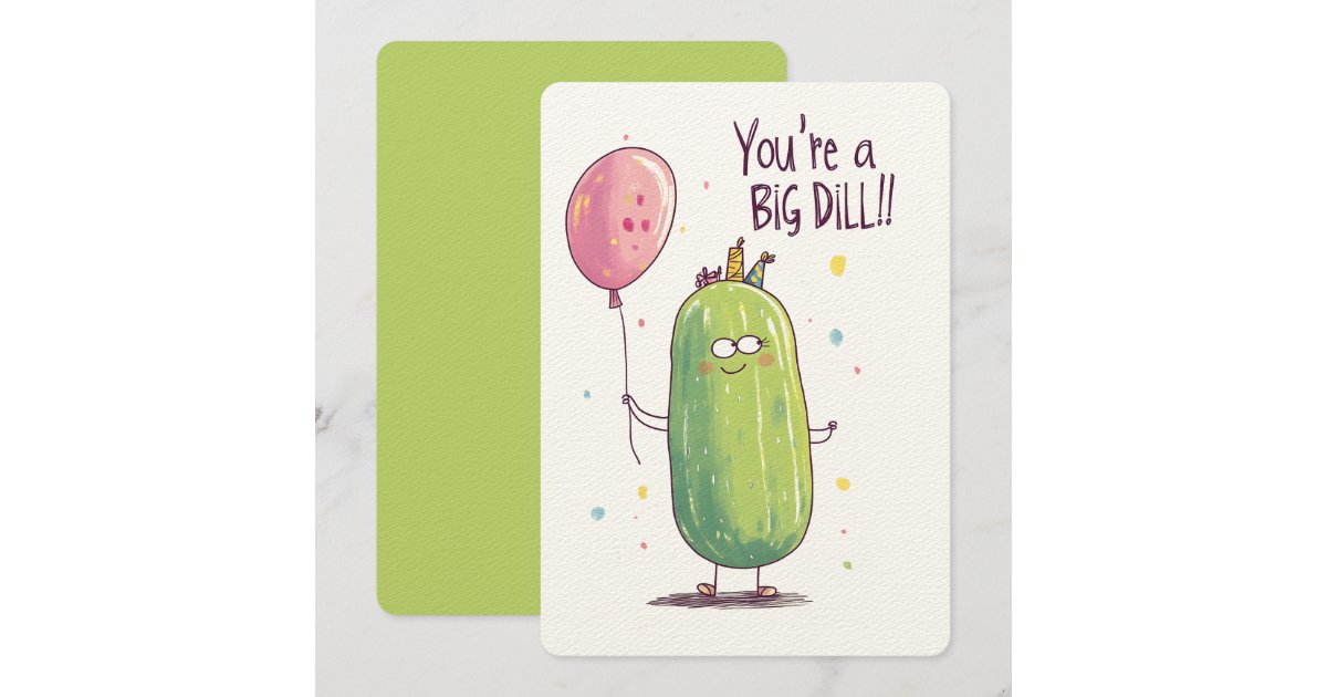 You're One in a Pickle! | A Big Dill of a Birthday Invitation | Zazzle