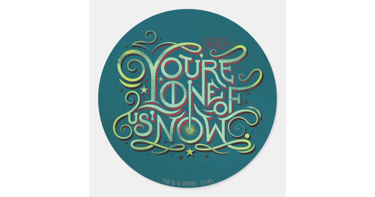 You're One Of Us Now Green Graphic Classic Round Sticker | Zazzle