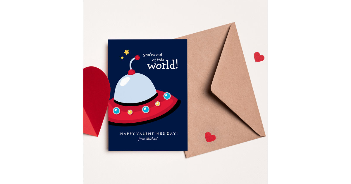 You're Out of This World Valentine Note Card | Zazzle