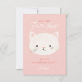 You're Purrfect Kitty Cat Classroom Valentine Day Note Card | Zazzle