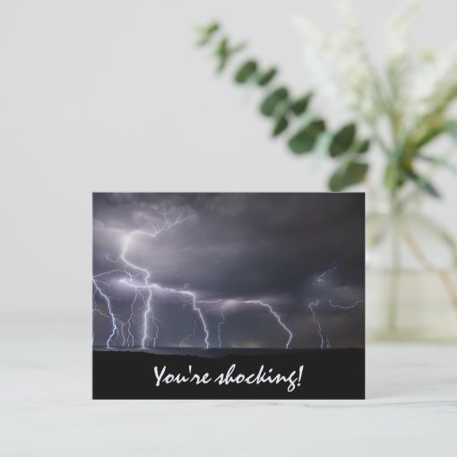 You're Shocking Lightning Strike Photo Landscape Postcard | Zazzle