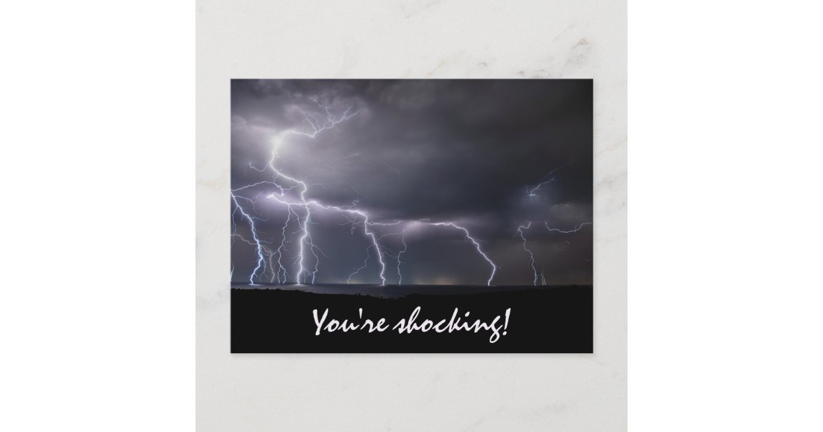 You're Shocking Lightning Strike Photo Landscape Postcard | Zazzle