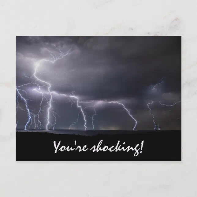 You're Shocking Lightning Strike Photo Landscape Postcard | Zazzle
