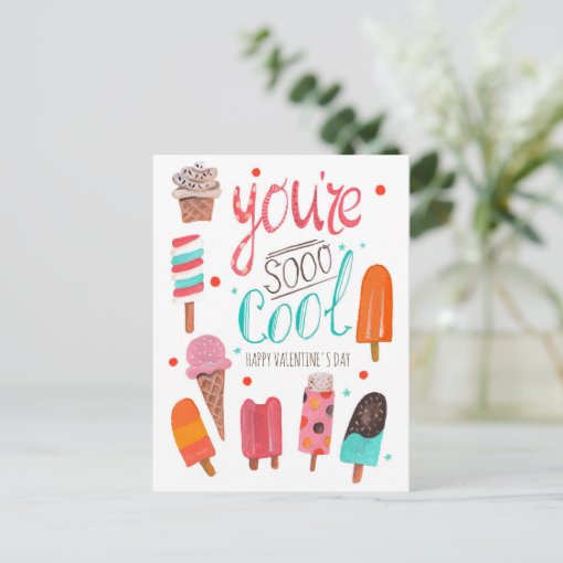 You're So Cool | Valentine | Classroom Postcard | Zazzle