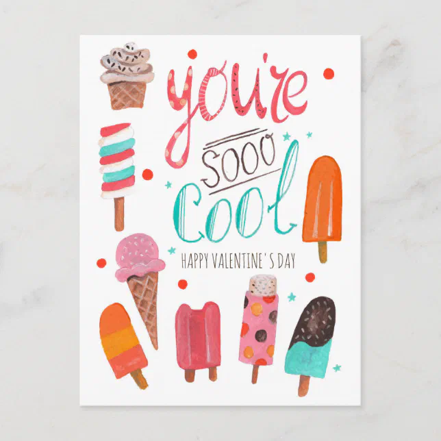 You're So Cool | Valentine | Classroom Postcard | Zazzle