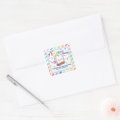 you're tea-riffic thanks for all your do gift square sticker | Zazzle
