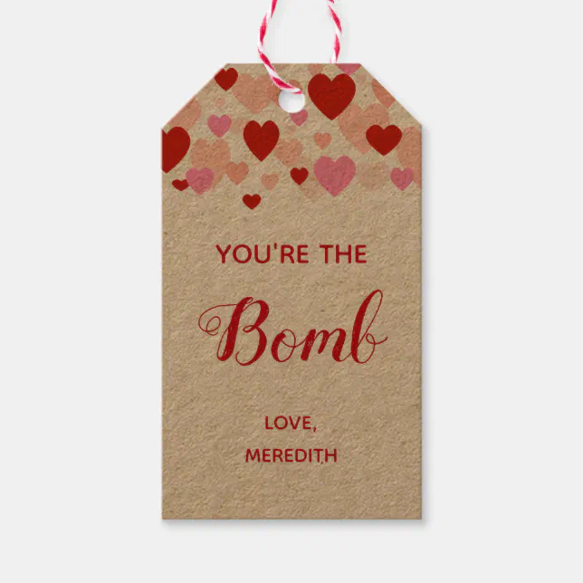 You're the Bomb Valentine's Day Bath Bomb Gift Tag | Zazzle
