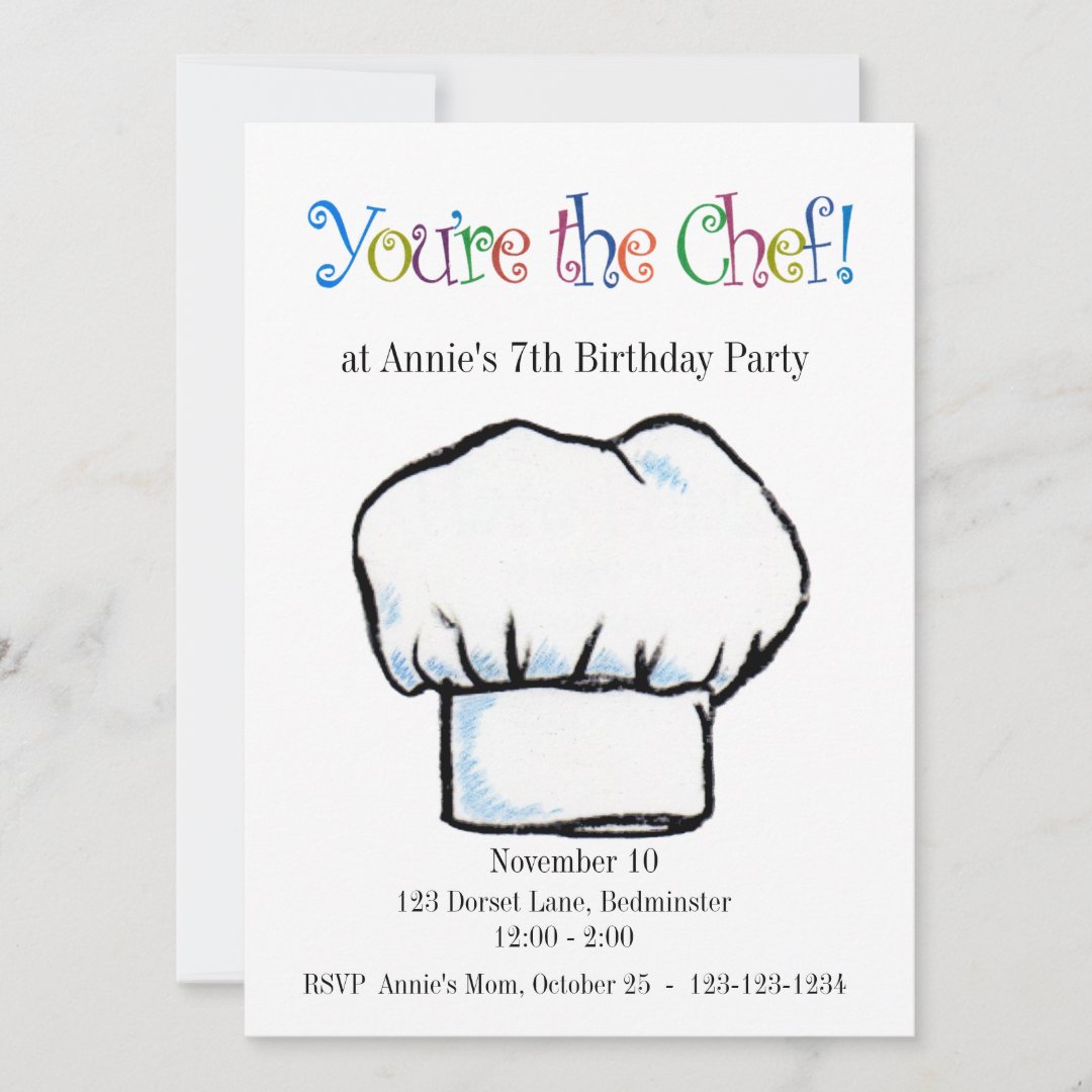 You're the Chef invitation | Zazzle