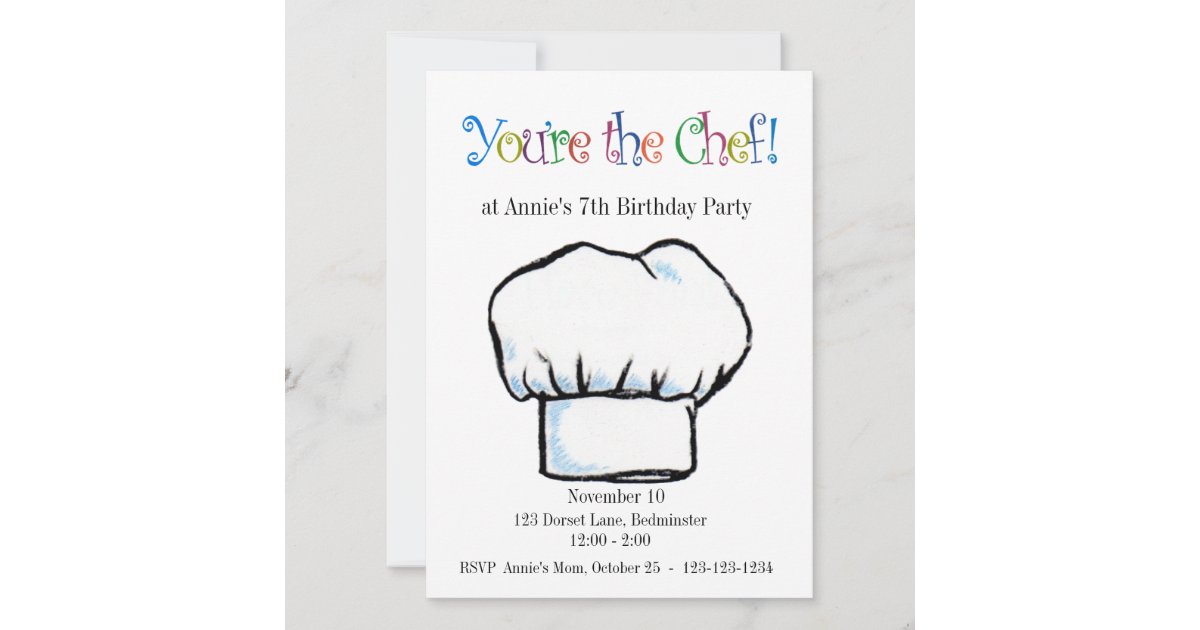 You're the Chef invitation | Zazzle