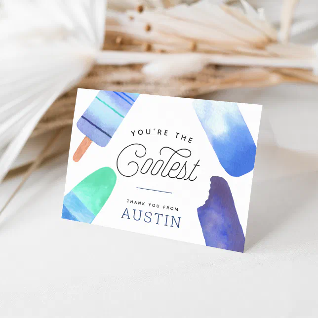 You're The Coolest | Popsicle Kids Thank You Card | Zazzle