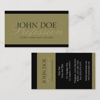 YourJobTitle! Antique Gold Script Business Card | Zazzle