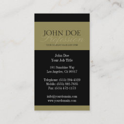 YourJobTitle! Antique Gold Script Business Card | Zazzle