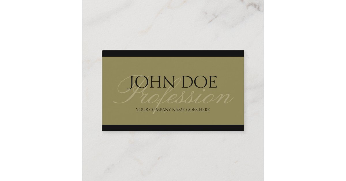 YourJobTitle! Antique Gold Script Business Card | Zazzle