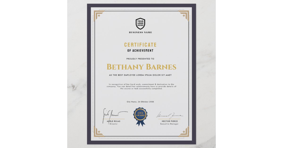 YourLogo Business | Multipurpose Certificate Award | Zazzle