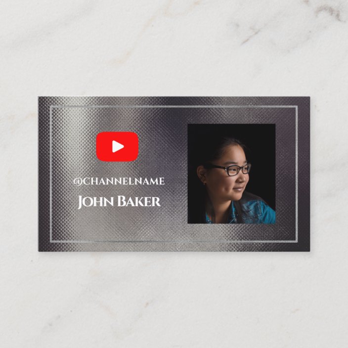 YOUTUBE Channel Advertisement QR Code Photo Business Card | Zazzle.com
