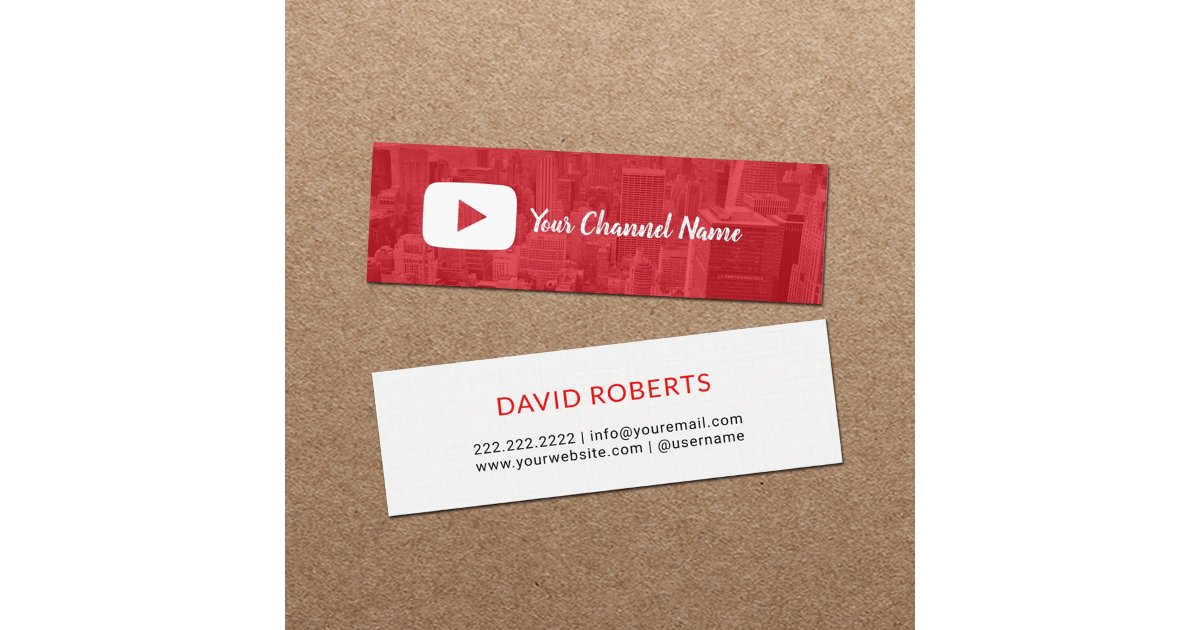 Youtube Channel Custom Photo Youtuber Mini Business Card | Zazzle